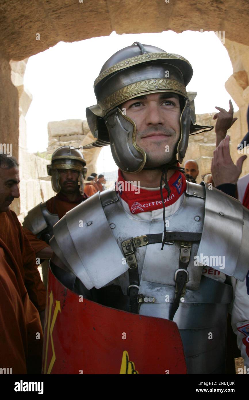 Citroen driver Dani Sordo from Spain, dressed in a Roman gladiator ...
