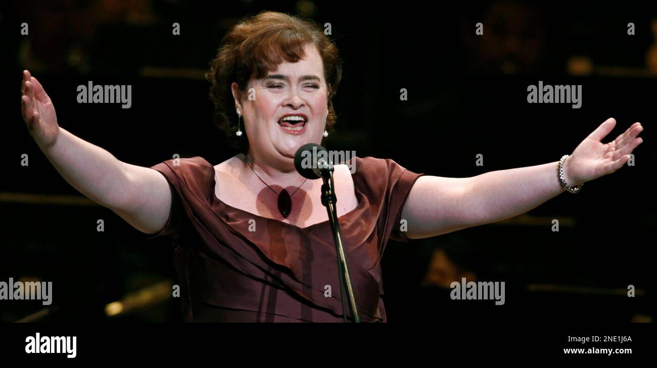 Singer Susan Boyle from Scotland performs as she makes a guest ...