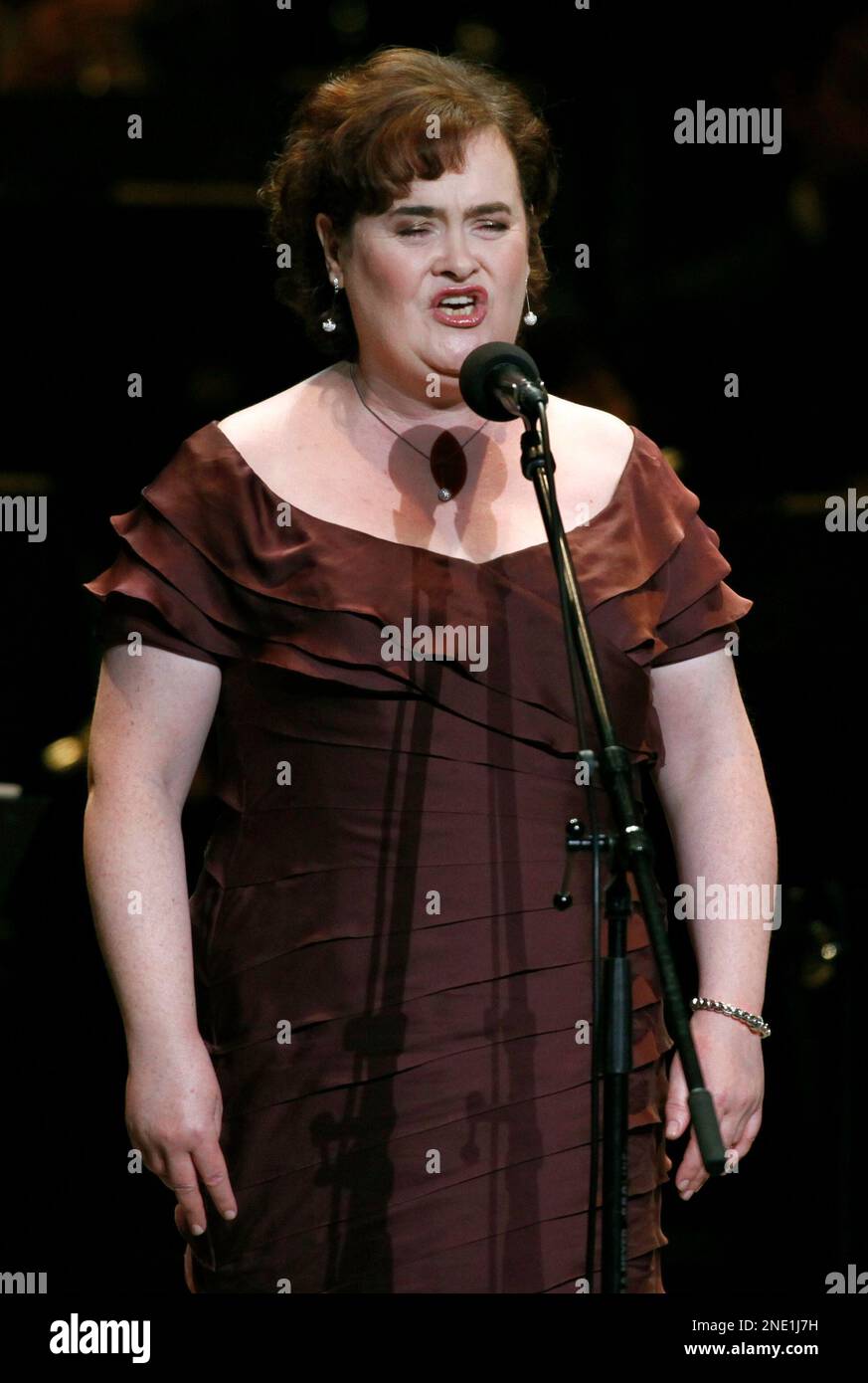 Singer Susan Boyle from Scotland performs as she makes a guest ...