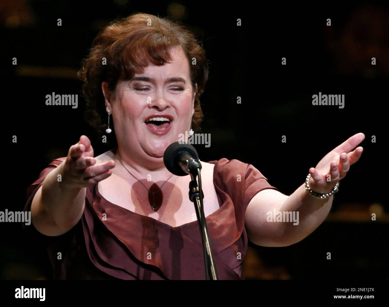 Singer Susan Boyle from Scotland performs as she makes a guest ...