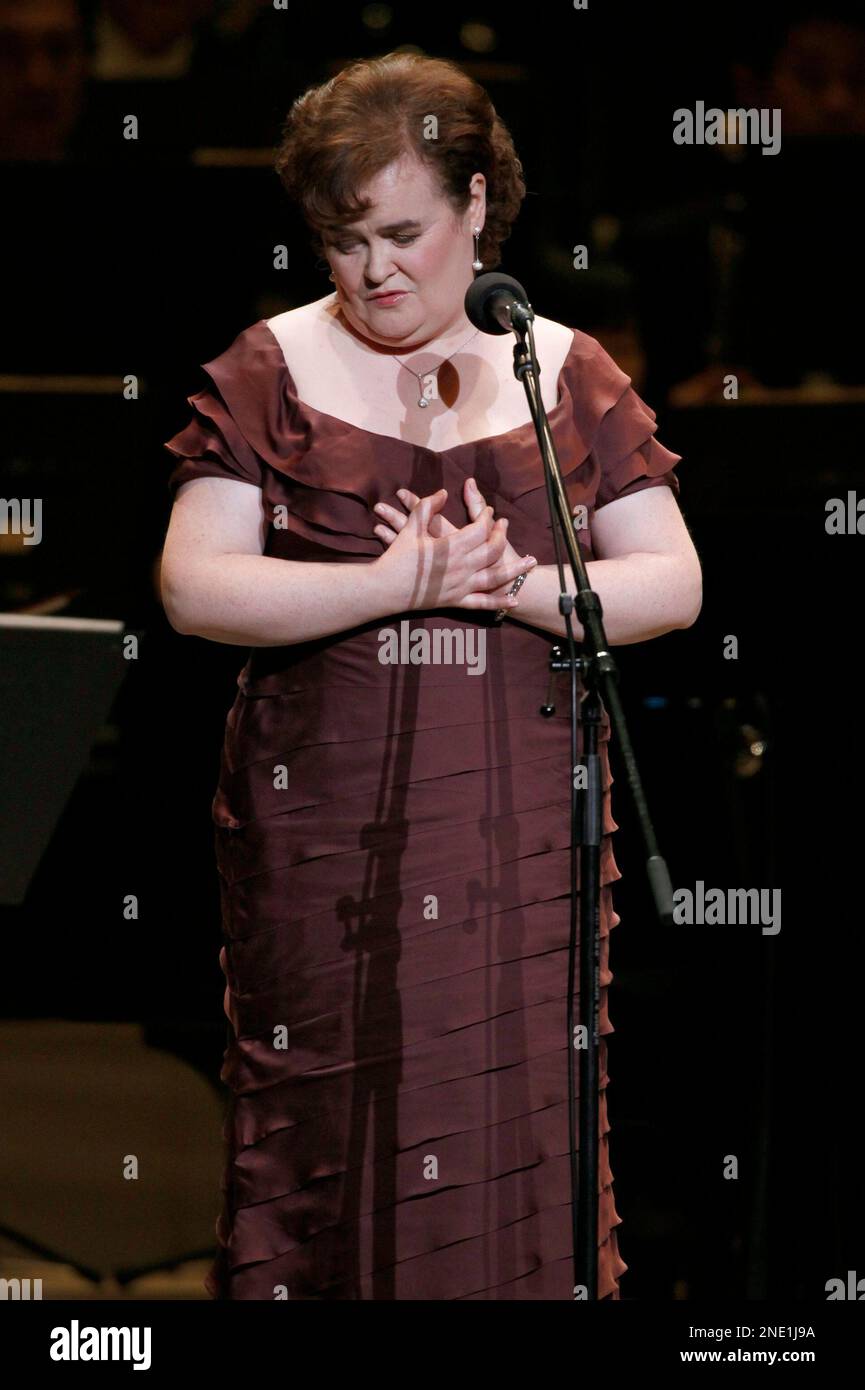 Singer Susan Boyle from Scotland performs as she makes a guest ...