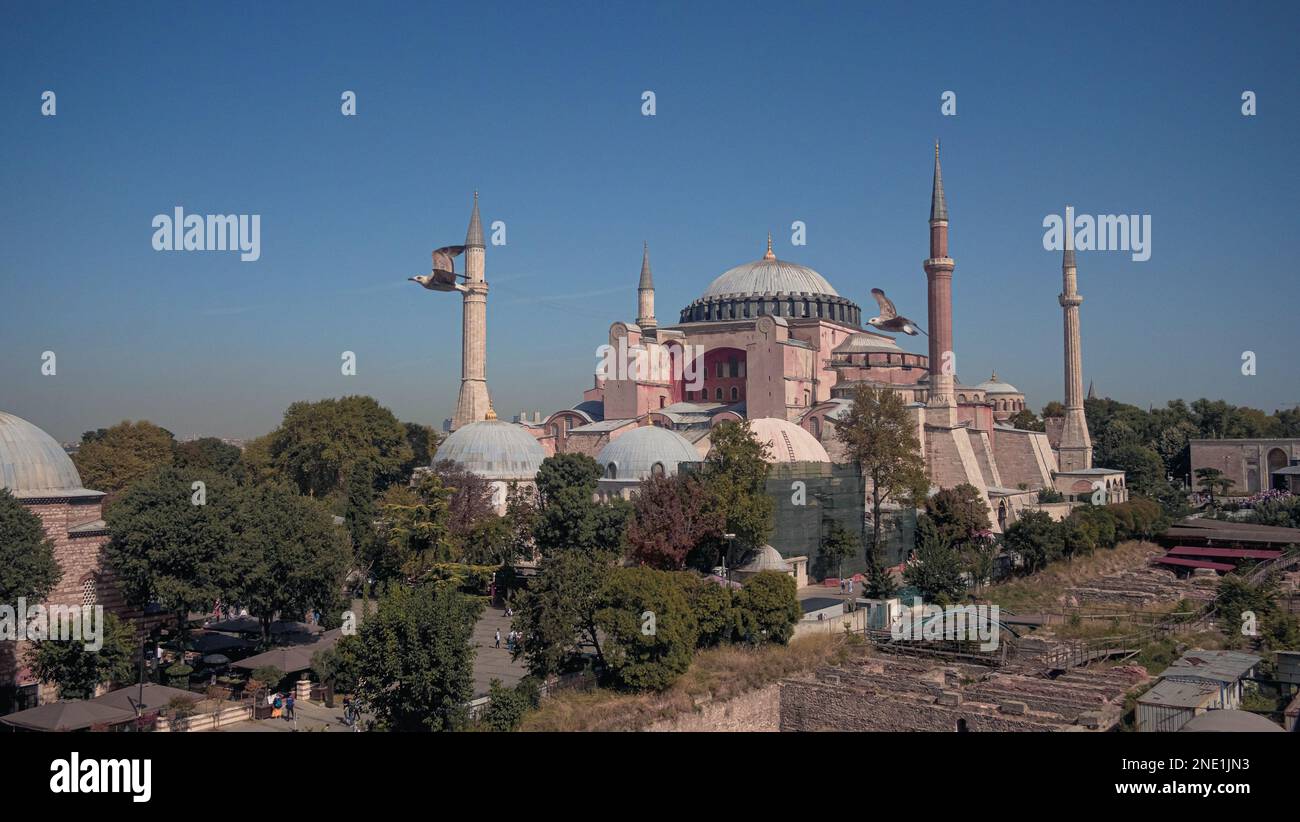 A beautiful shot of Hagia Sophia Grand Mosque in Istanbul, Turkey Stock ...