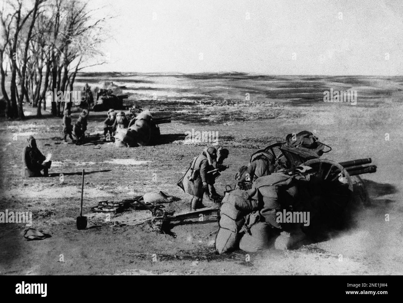 A Japanese artillery battery in action near Harbin, China, on Feb. 4, 1943. (AP Photo Stock ...