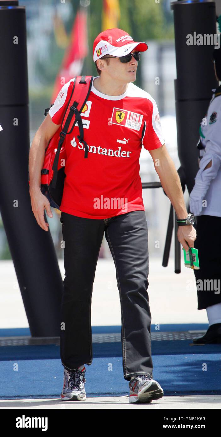 Ferrari Formula One driver Giancarlo Fisichella of Italy arrives at the ...