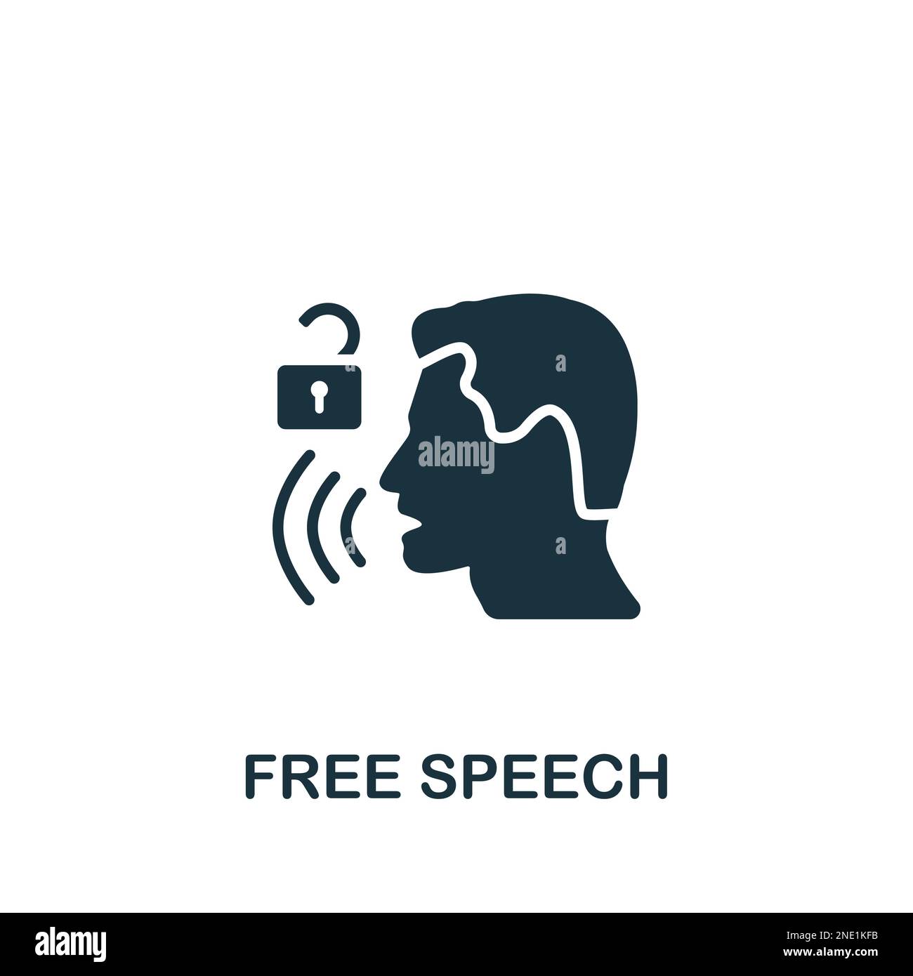 Free speech icon. Monochrome simple sign from freedom collection. Free ...