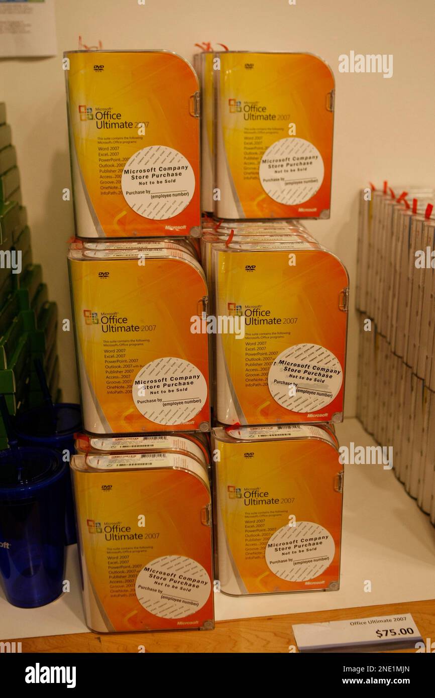 Microsoft products for sale in Microsoft company store at a Microsoft ...