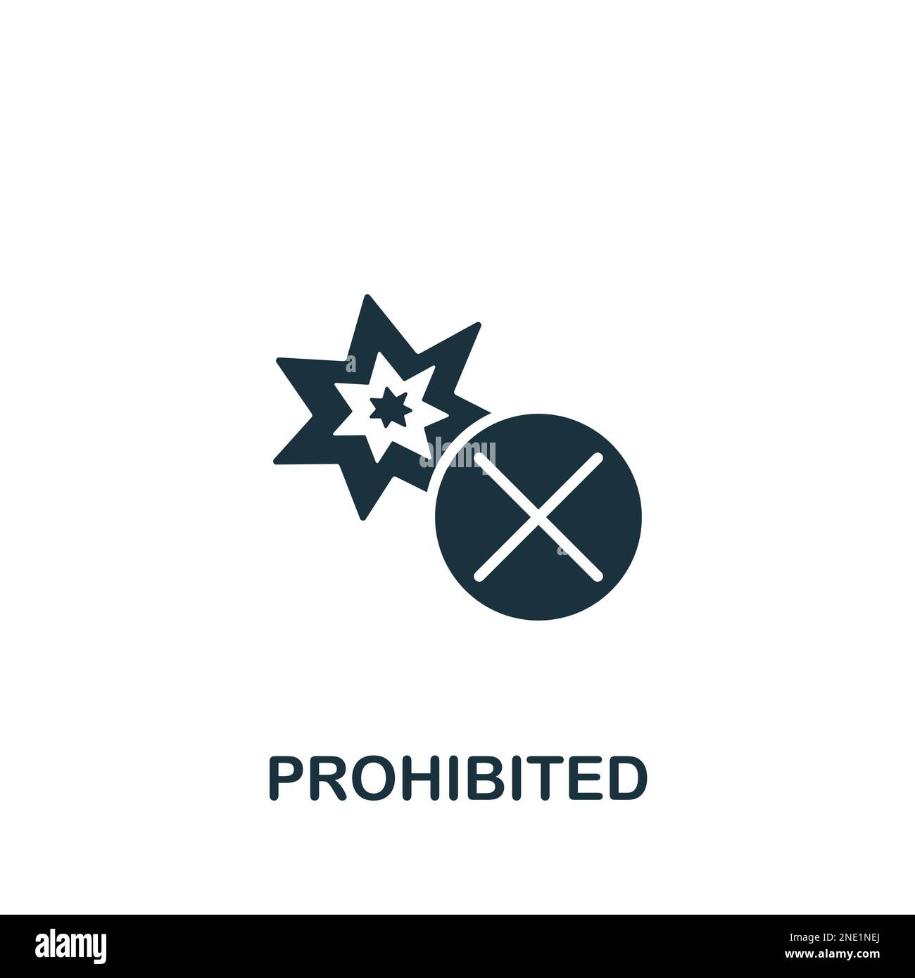 Prohibited icon. Monochrome simple sign from freedom collection ...