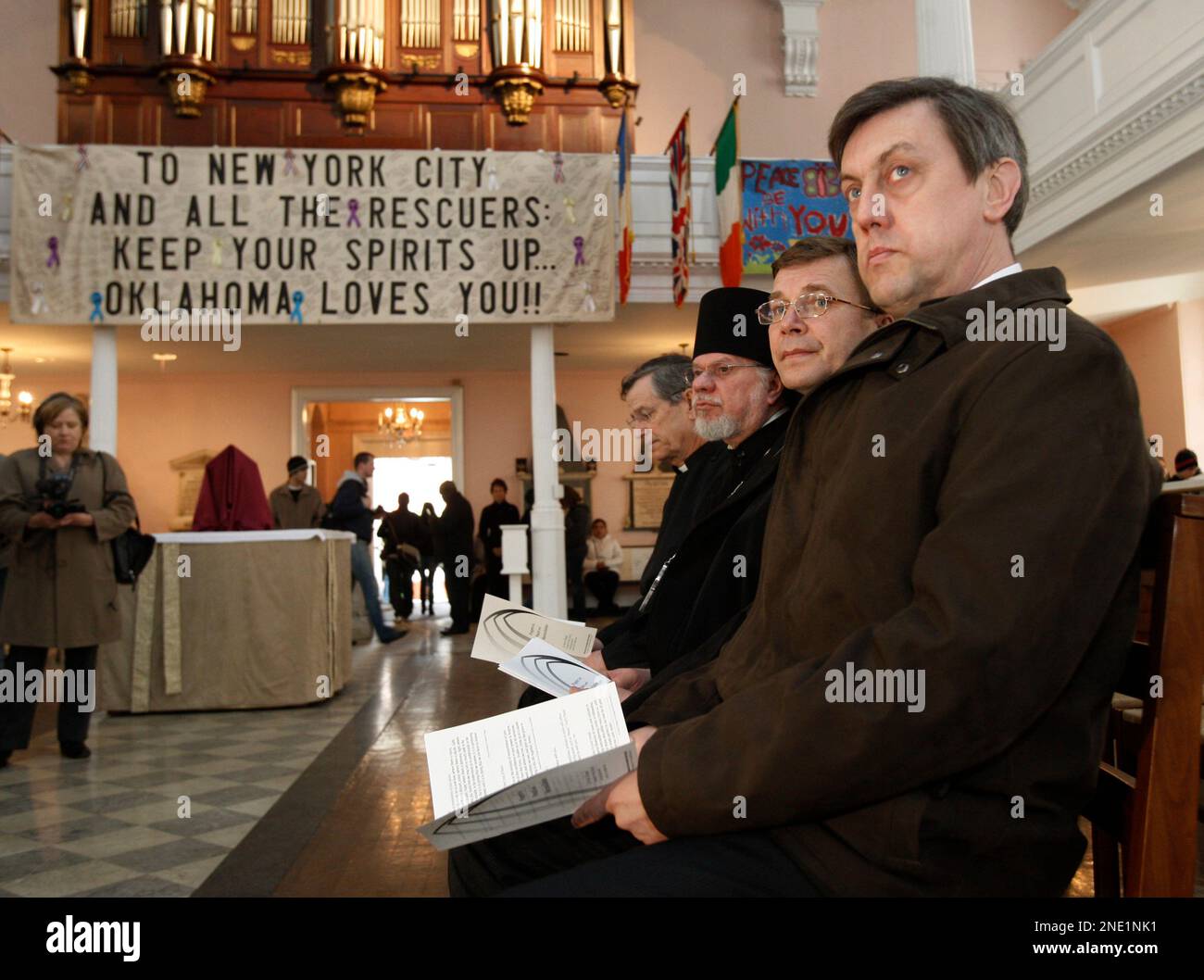 From left, clergy from St. Paul's Chapel, Fr. Archimandrite of the Russian Orthodox Church ...