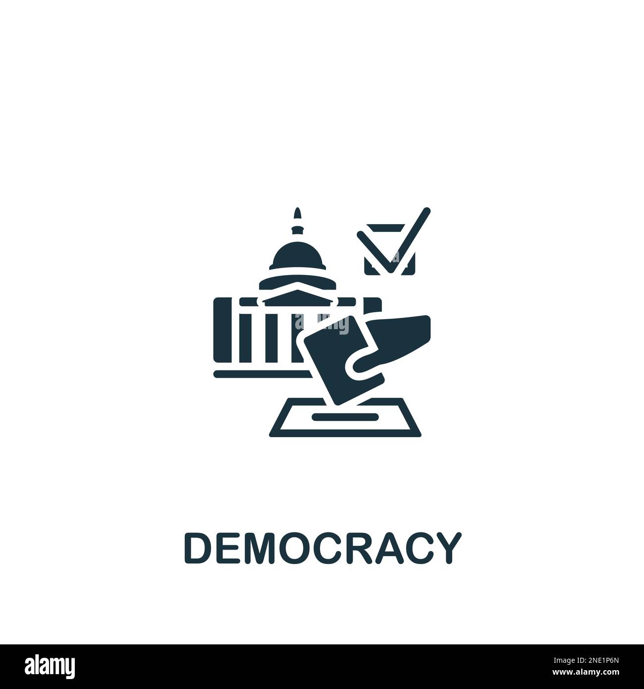 Democracy icon. Monochrome simple sign from freedom collection ...