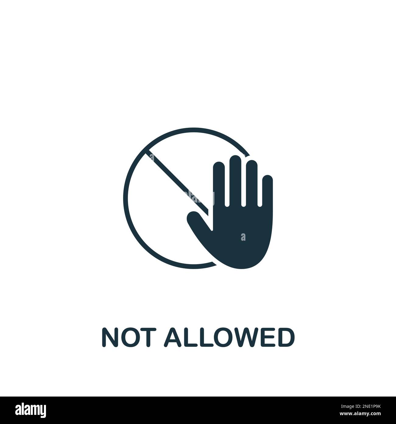 Not allowed icon. Monochrome simple sign from freedom collection. Not ...