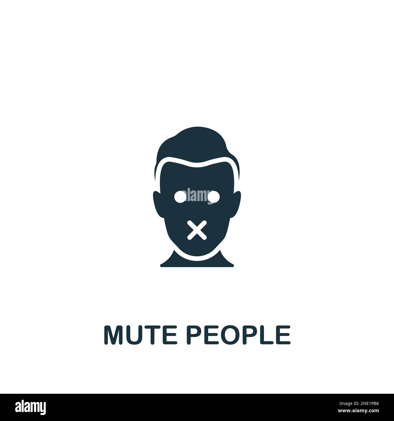 Mute people icon. Monochrome simple sign from freedom collection. Mute ...