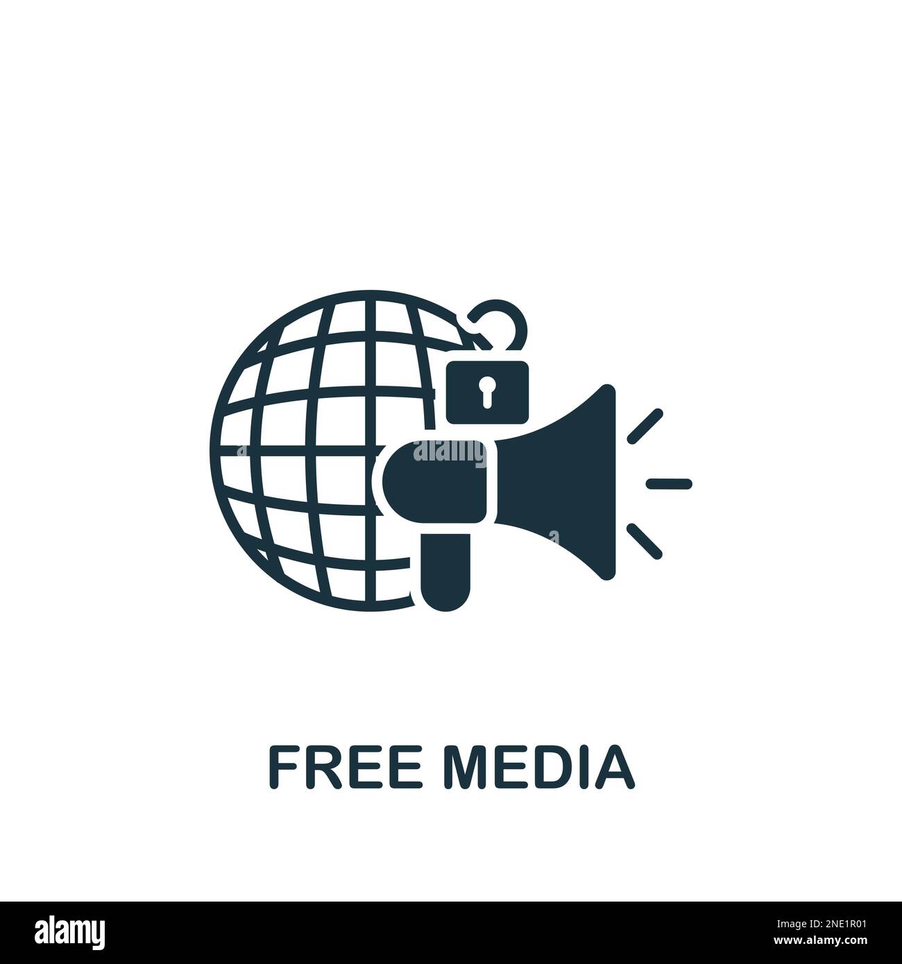 Free media icon. Monochrome simple sign from freedom collection. Free ...