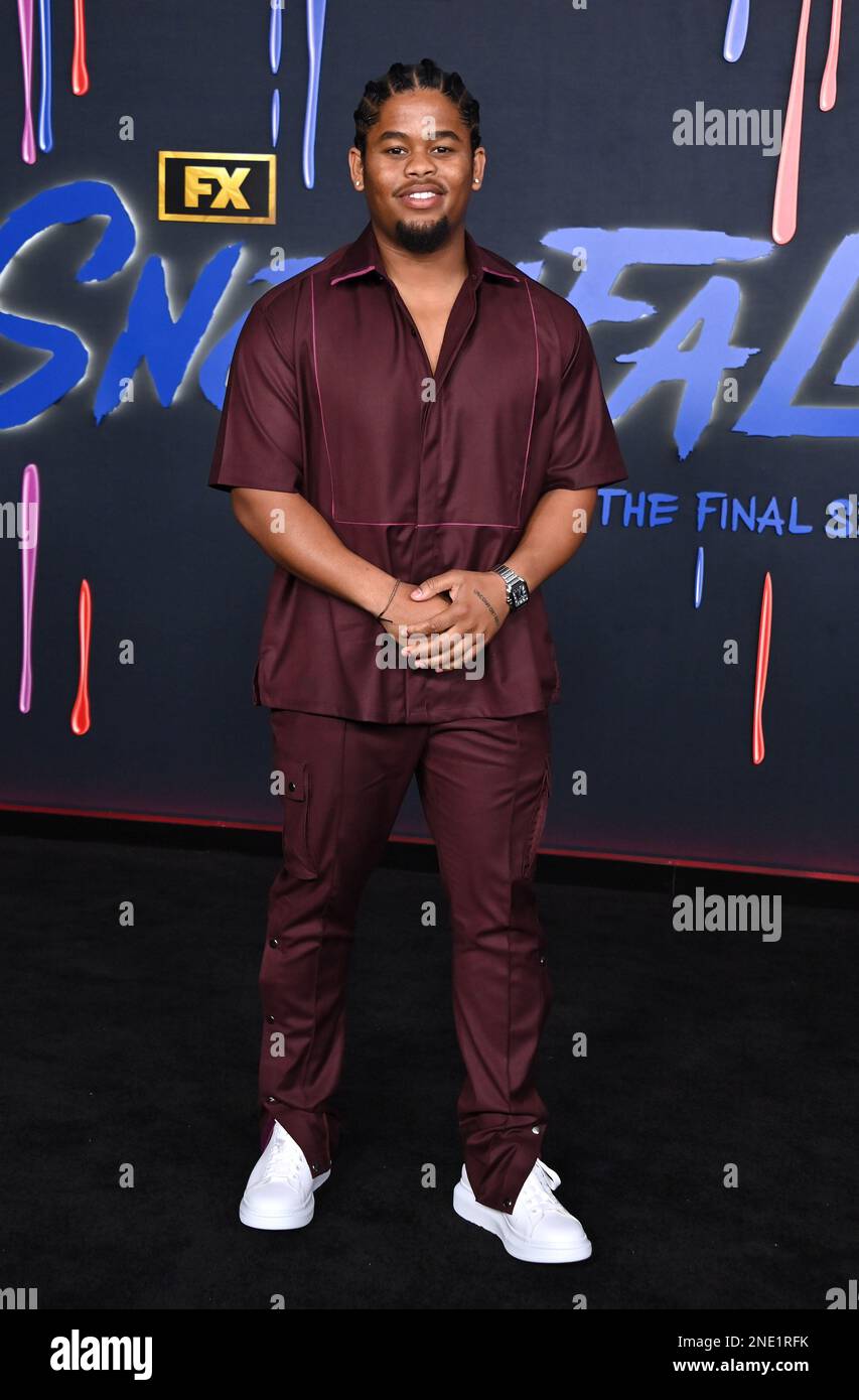 Los Angeles, USA. 15th Feb, 2023. Isaiah John arriving at the sixth and ...