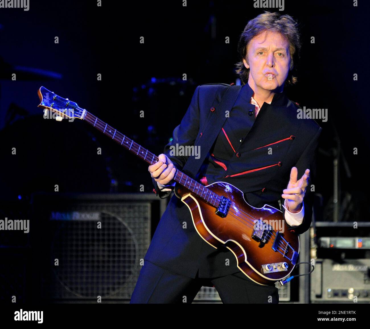 Sir Paul McCartney gestures to fans during a stop on his Up and Coming ...