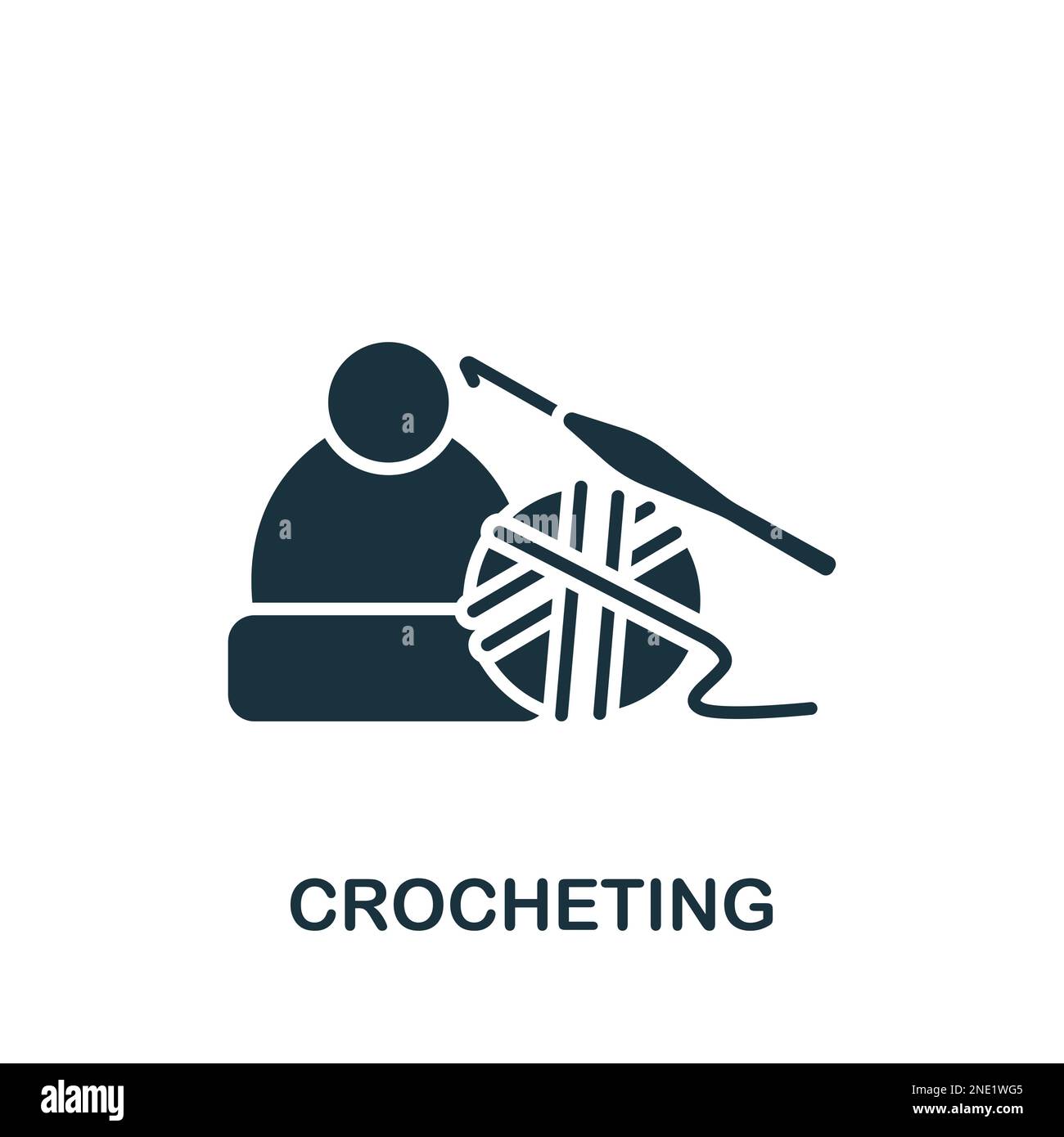 Crocheting Icon Monochrome Simple Sign From Hobby Collection