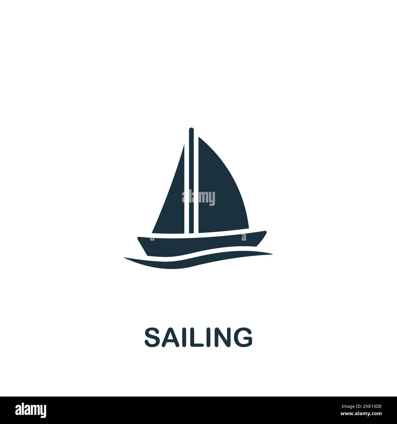 Sailing icon. Monochrome simple sign from hobby collection. Sailing ...