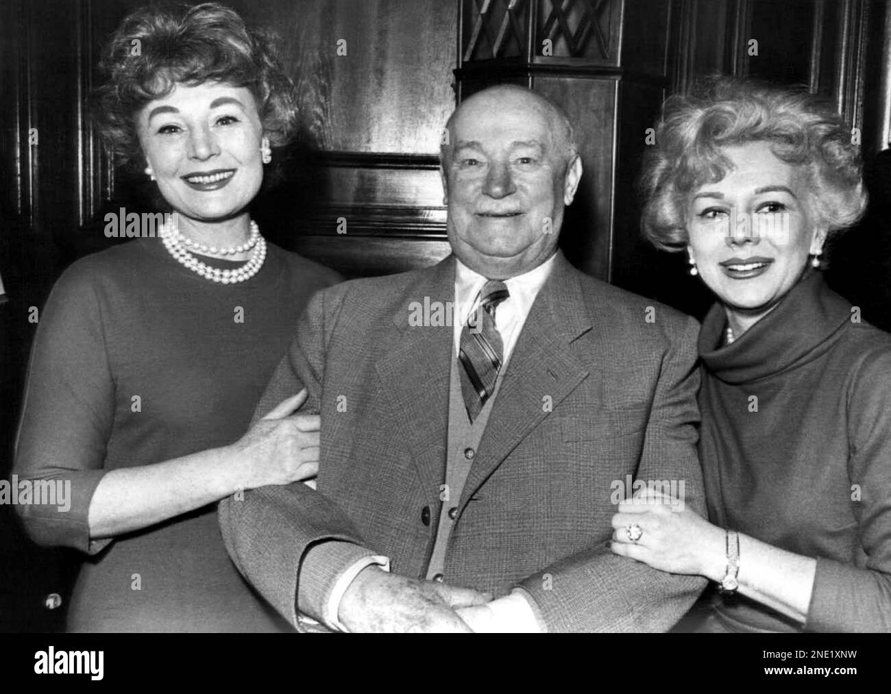 Vilmos Gabor with daughters in Vienna on Oct. 27, 1958. From left to ...