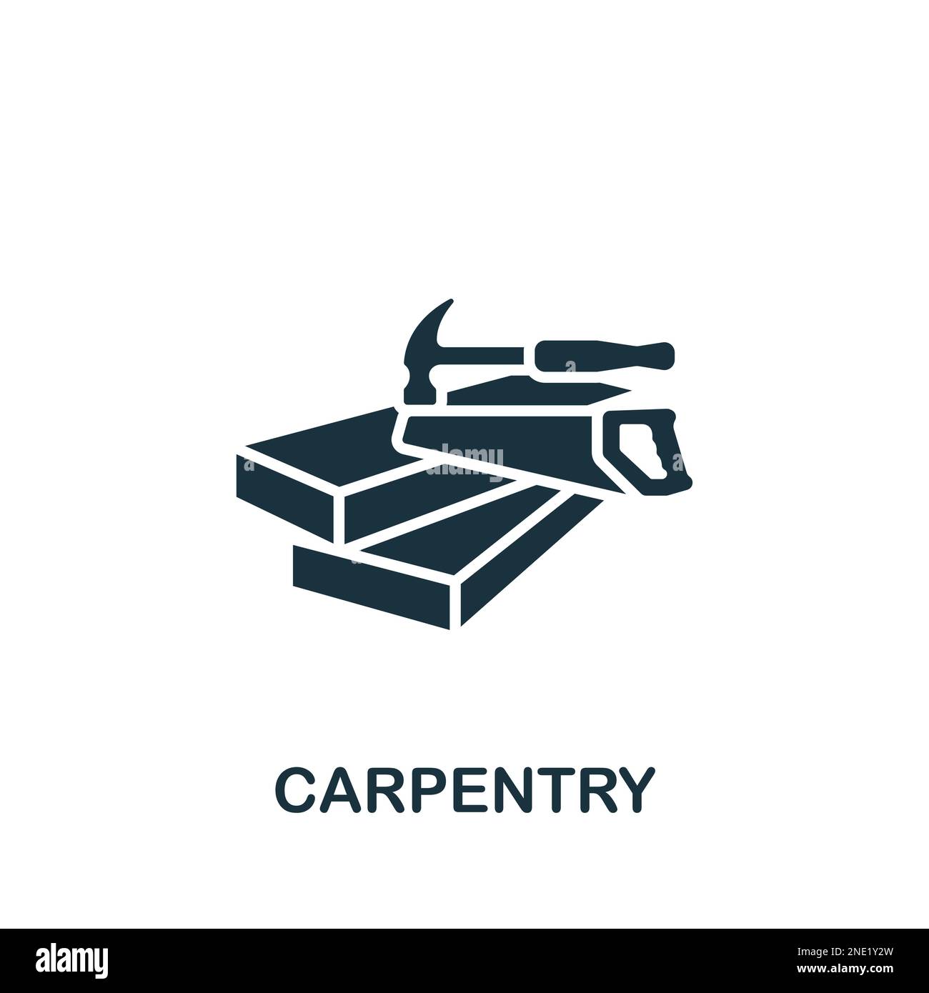 Carpentry icon. Monochrome simple sign from hobby collection. Carpentry ...