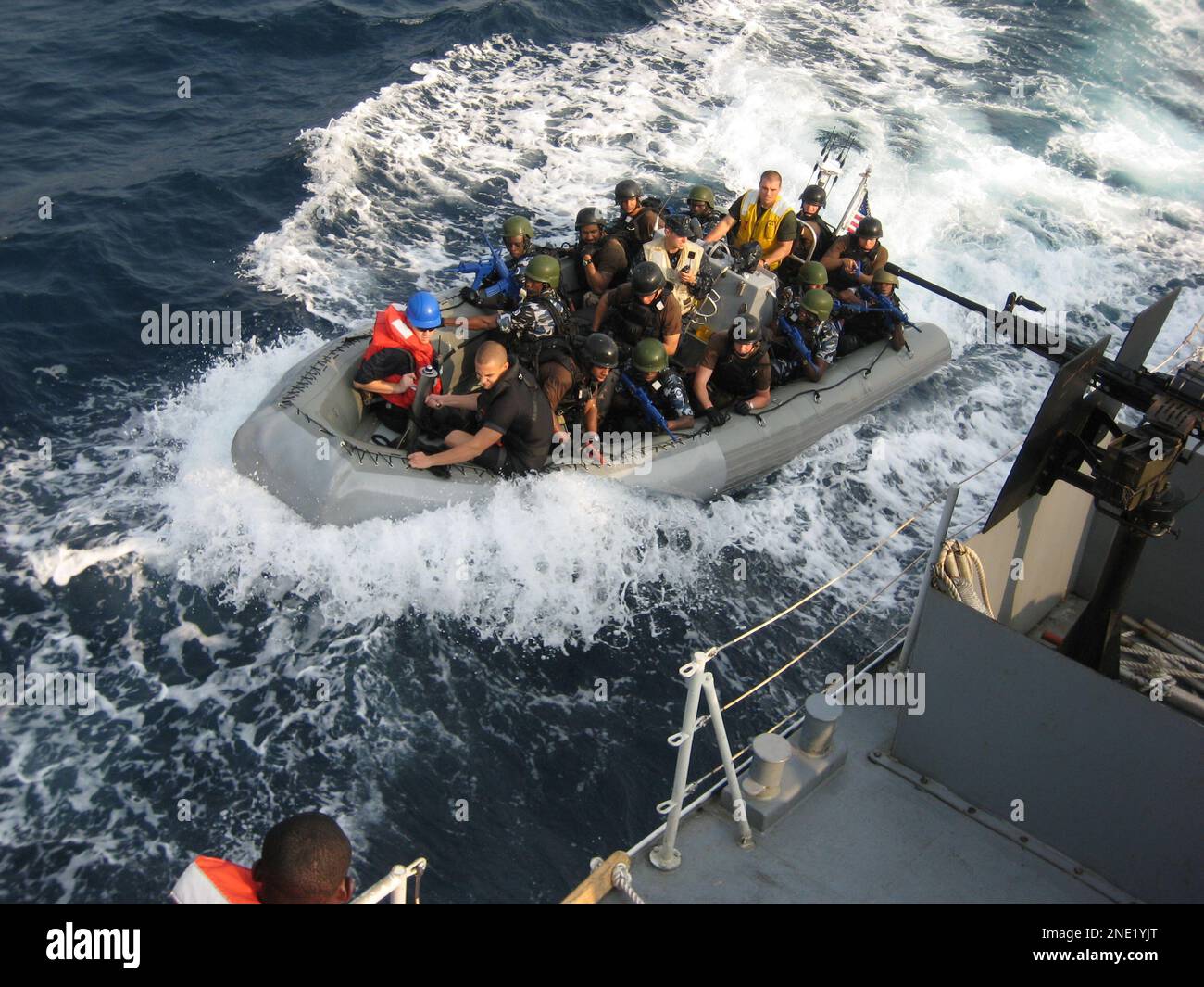 This image taken on Saturday, Feb. 13, 2010 shows a crew of U.S ...
