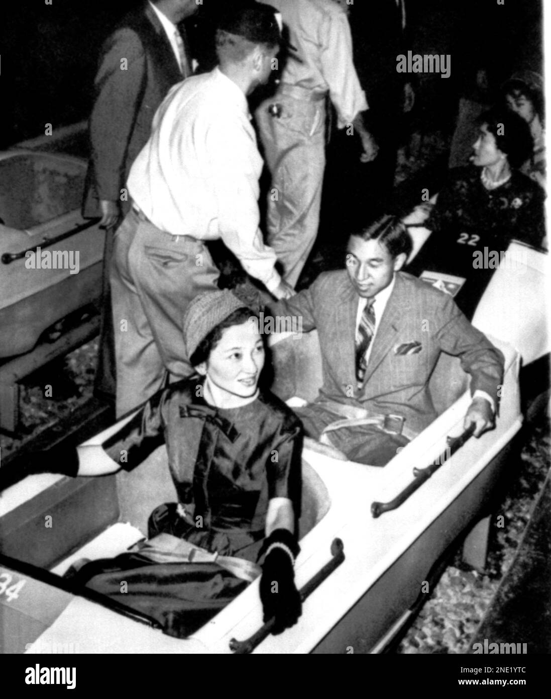 Japanese Crown Prince Akihito and his wife Princess Michiko take a ride ...