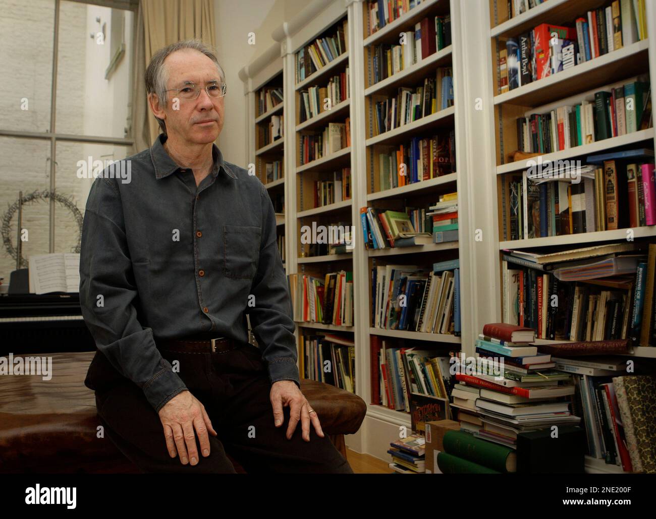 British author Ian McEwan poses for photographs, following an interview ...