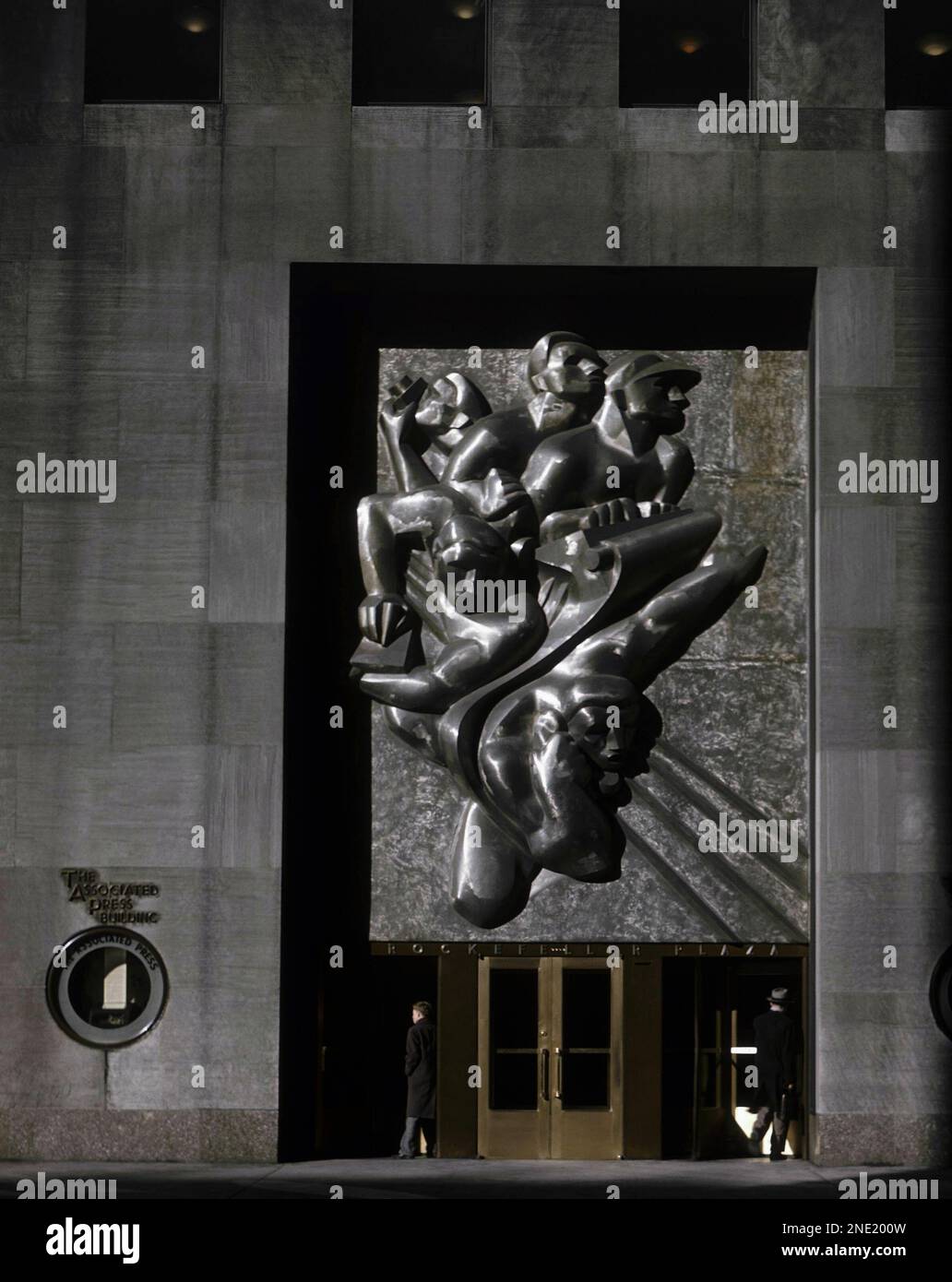 The main entrance of the Associated Press building in New York with the ...