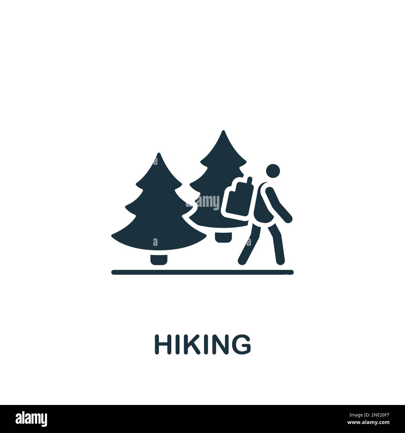 Hiking icon. Monochrome simple sign from hobby collection. Hiking icon ...