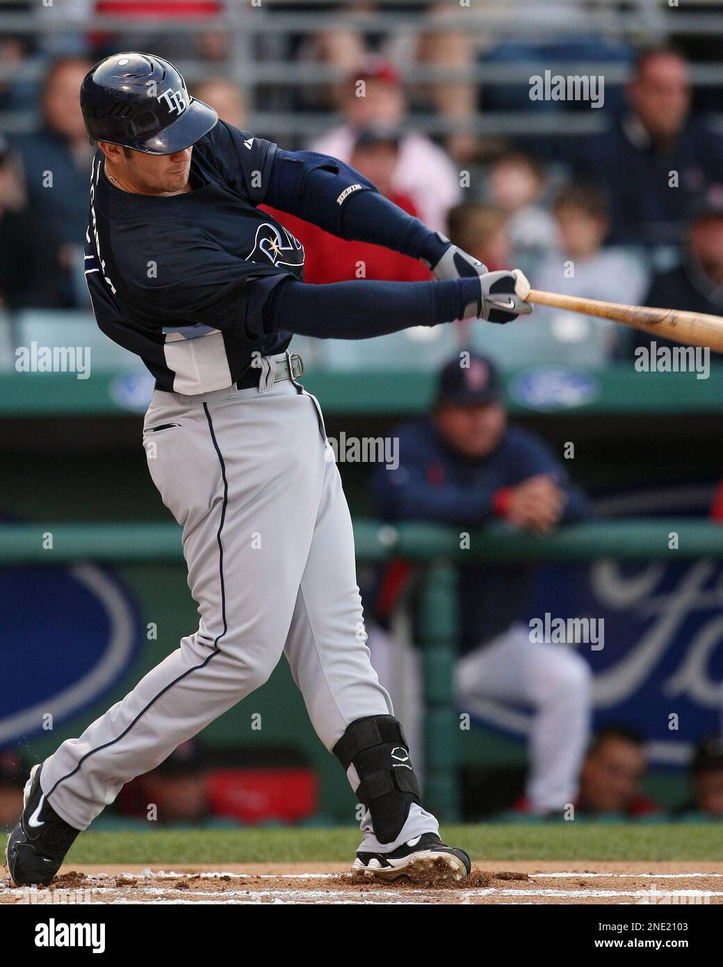 Tampa Bay Rays Evan Longoria connects for a home run off Boston Red Sox ...
