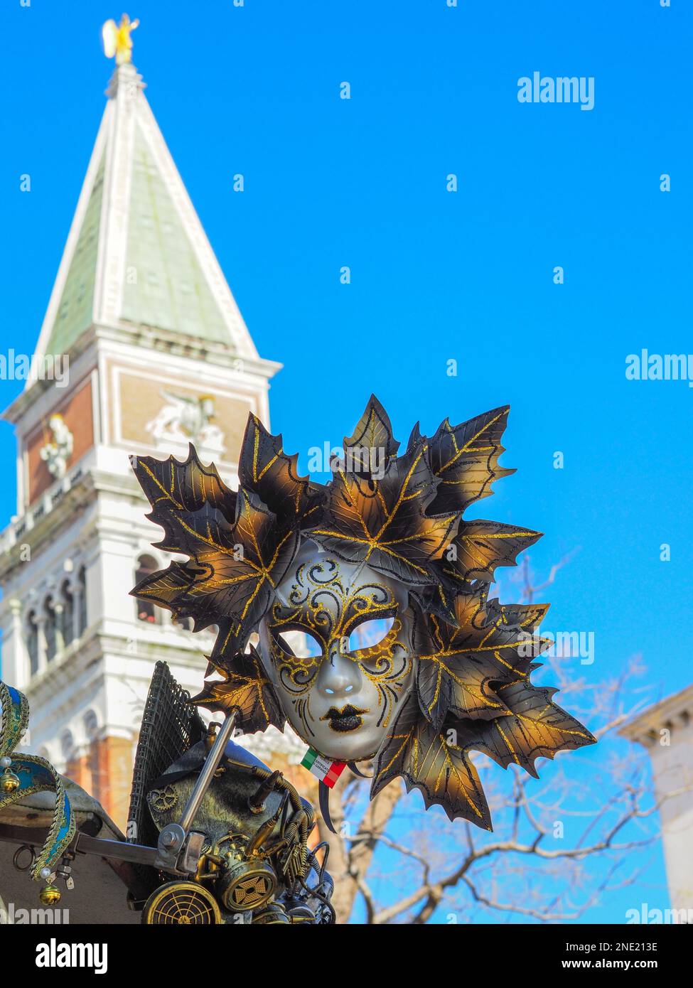 The colorful and different shapes of masks at the Carnival Time in ...