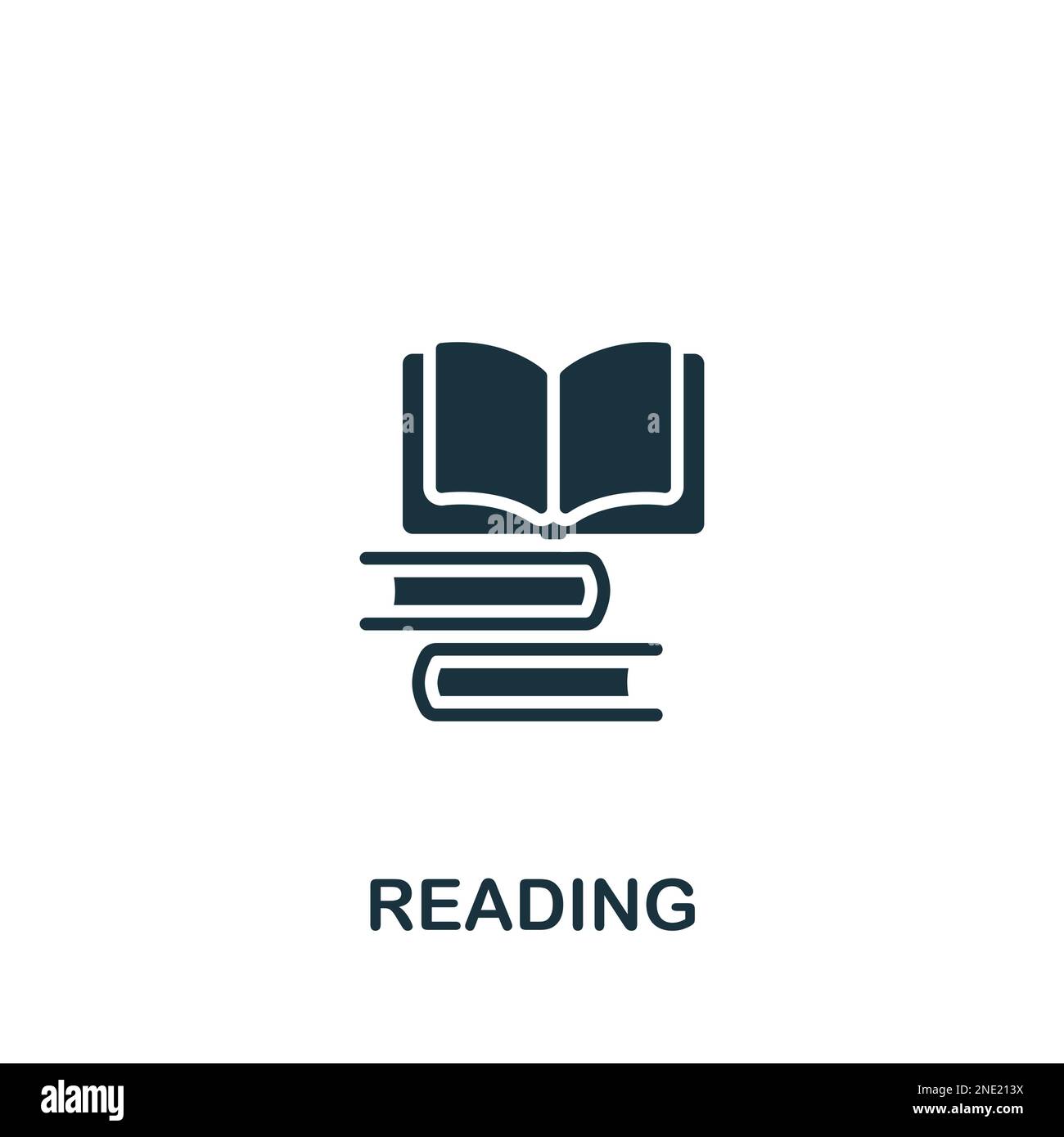 Reading icon. Monochrome simple sign from hobby collection. Reading ...