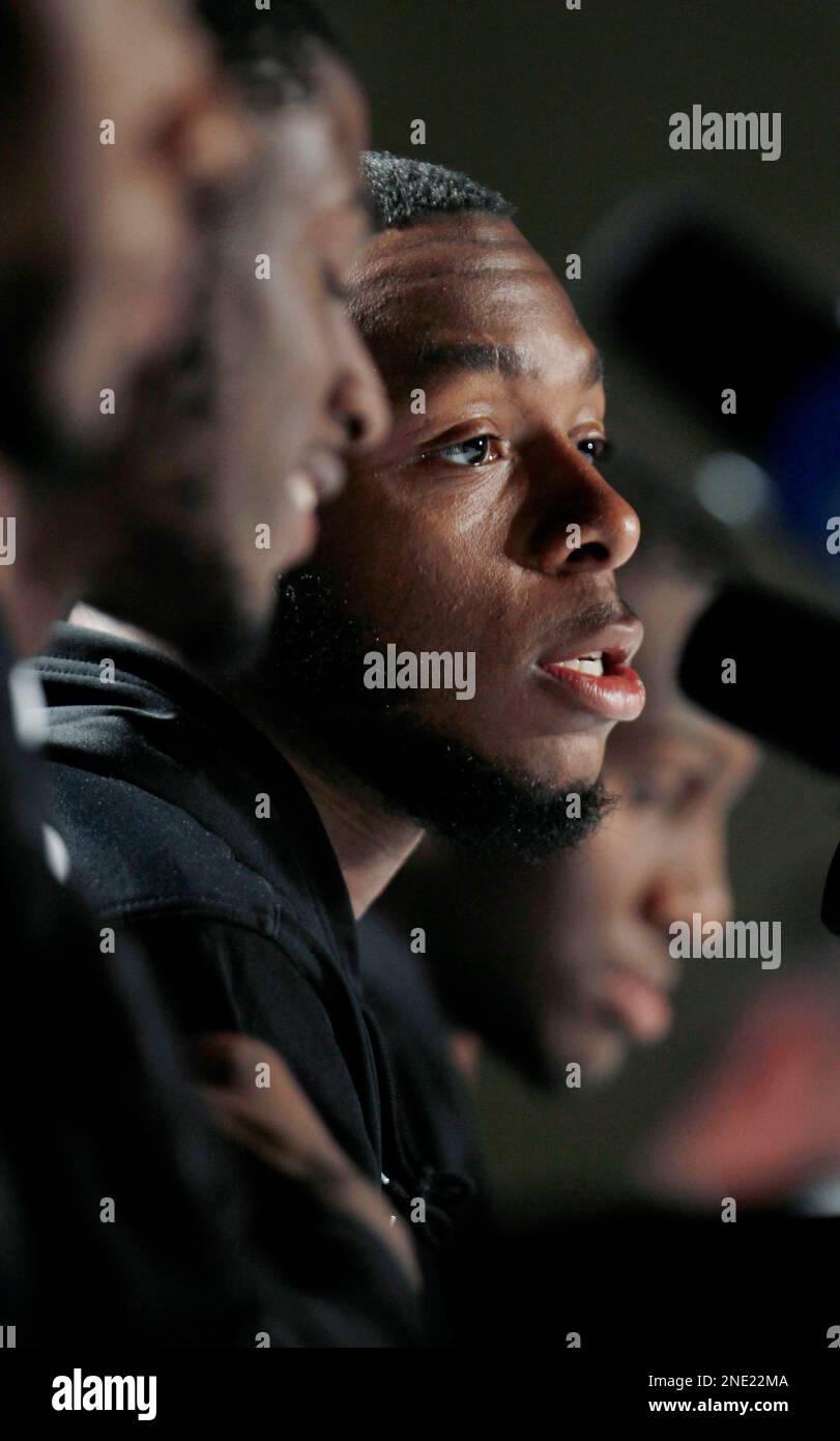Kansas State's Jacob Pullen talks to reporters in Salt Lake City ...