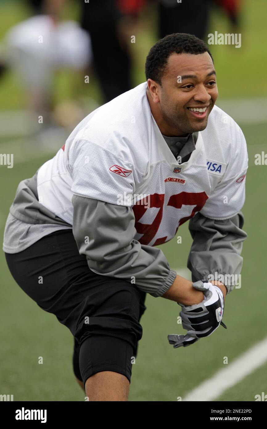 San Francisco 49ers defensive tackle Demetric Evans stretches during ...