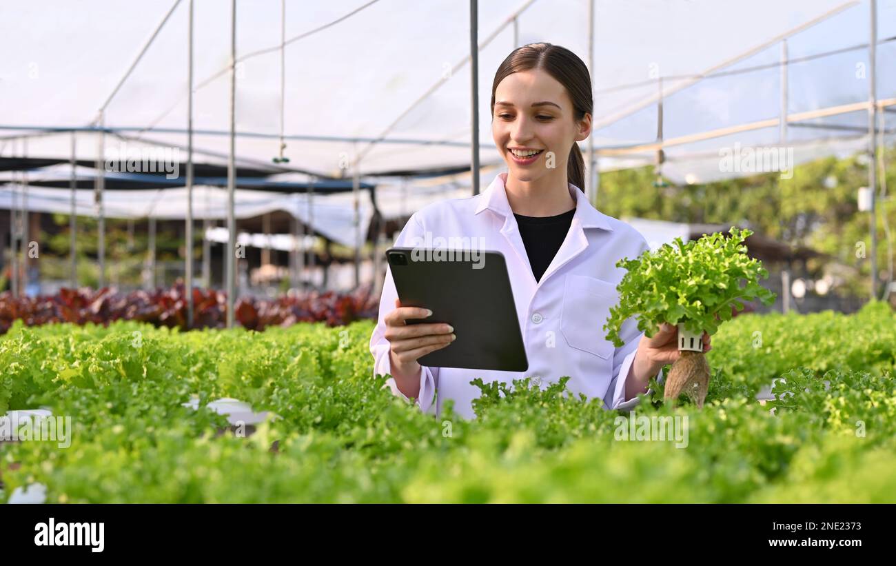Professional Caucasian female agricultural scientist or biologist ...