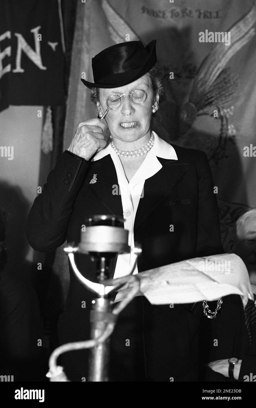 Lady Nancy Astor speaking at the luncheon to celebrate the 25th ...