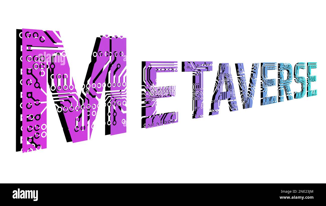 Colorful word Metaverse in perspective isolated on white background ...