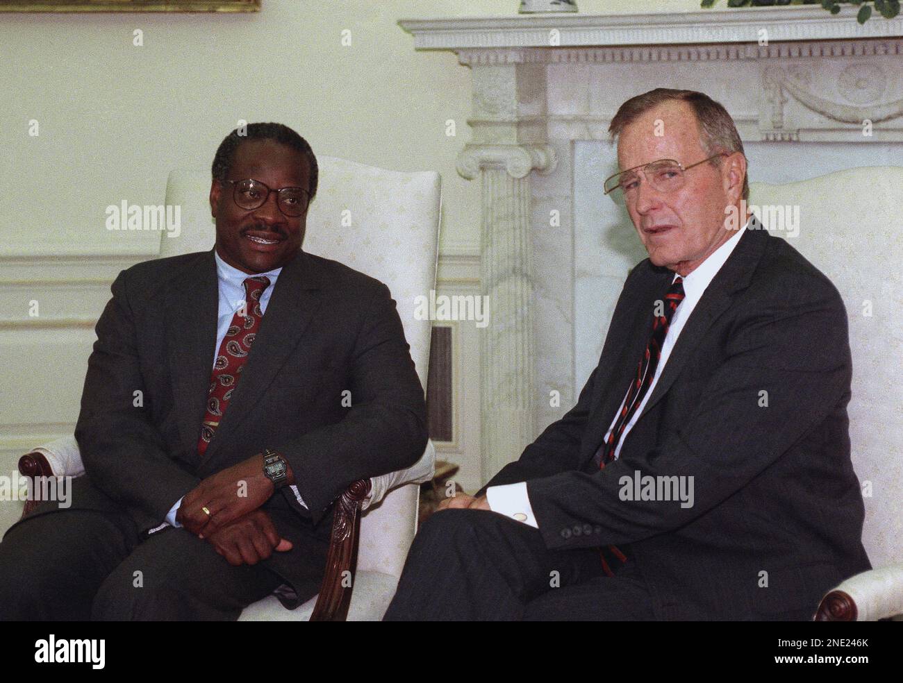 President Bush meets in the Oval Office with Supreme Court nominee ...