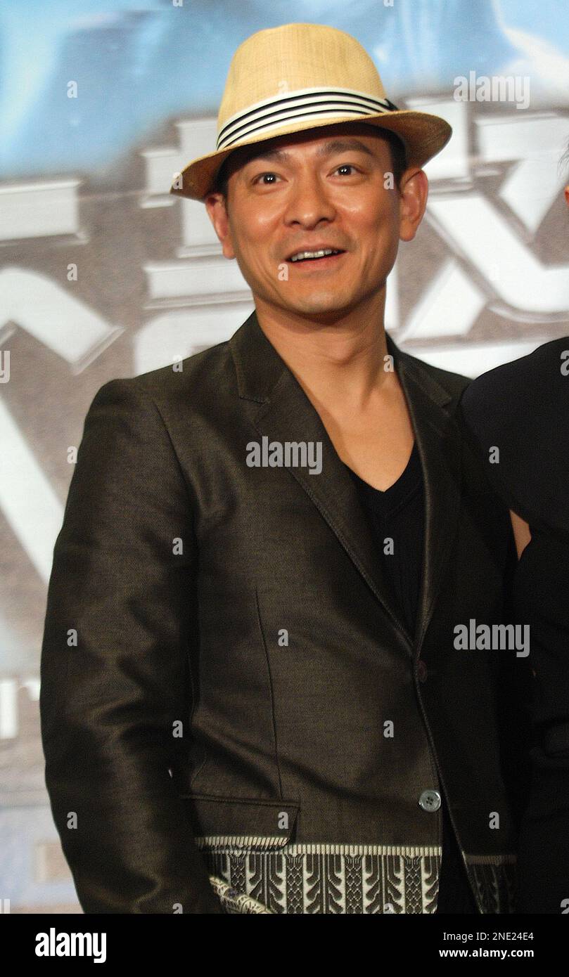 Hong Kong actor Andy Lau smiles during an event to promote his new ...