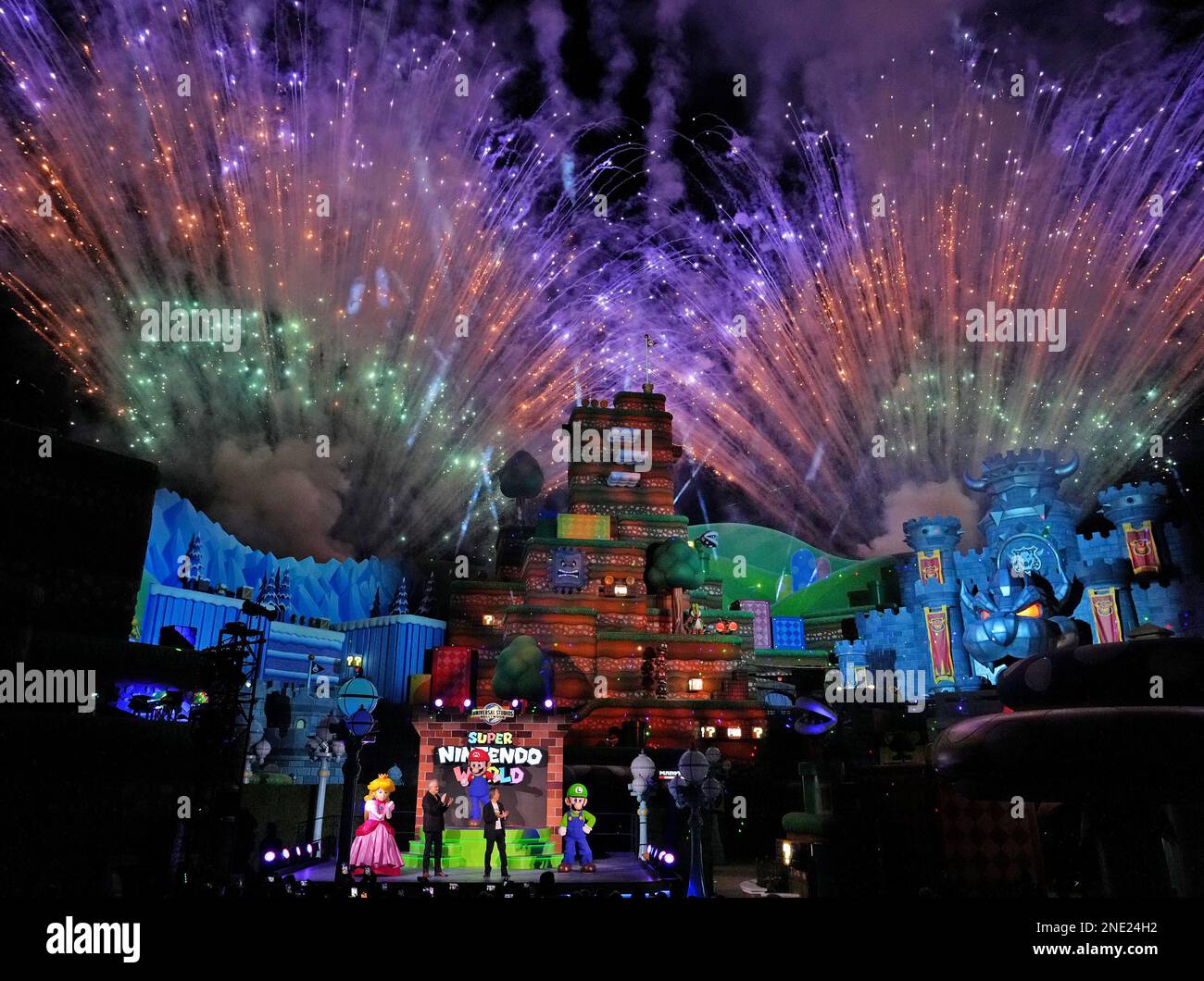 Los Angeles, USA. 15th Feb, 2023. (L-R) Princess Peach, Mark Woodbury ...