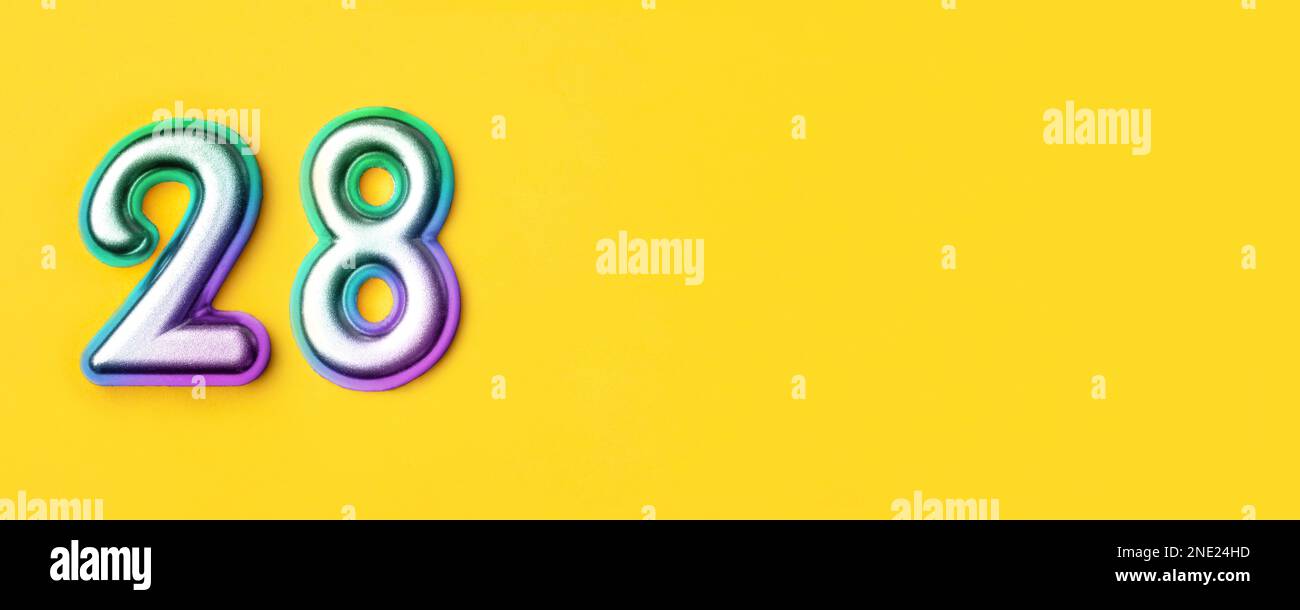 28 years celebration. Greeting banner Stock Photo - Alamy