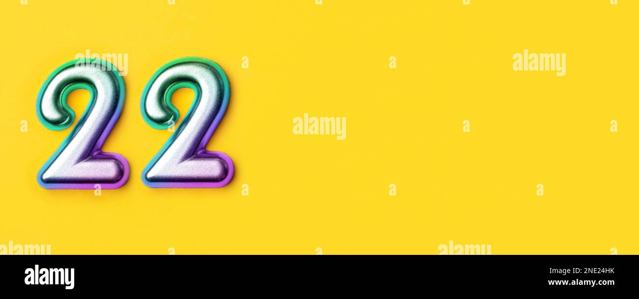 22 years celebration. Greeting banner Stock Photo - Alamy