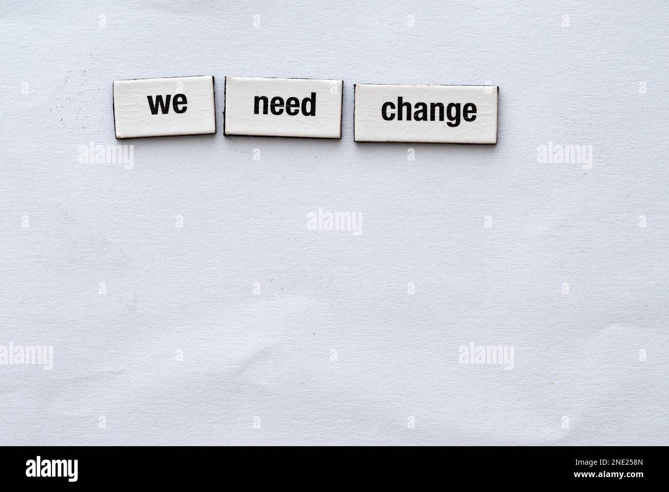 we need change text on white backgrou Stock Photo - Alamy