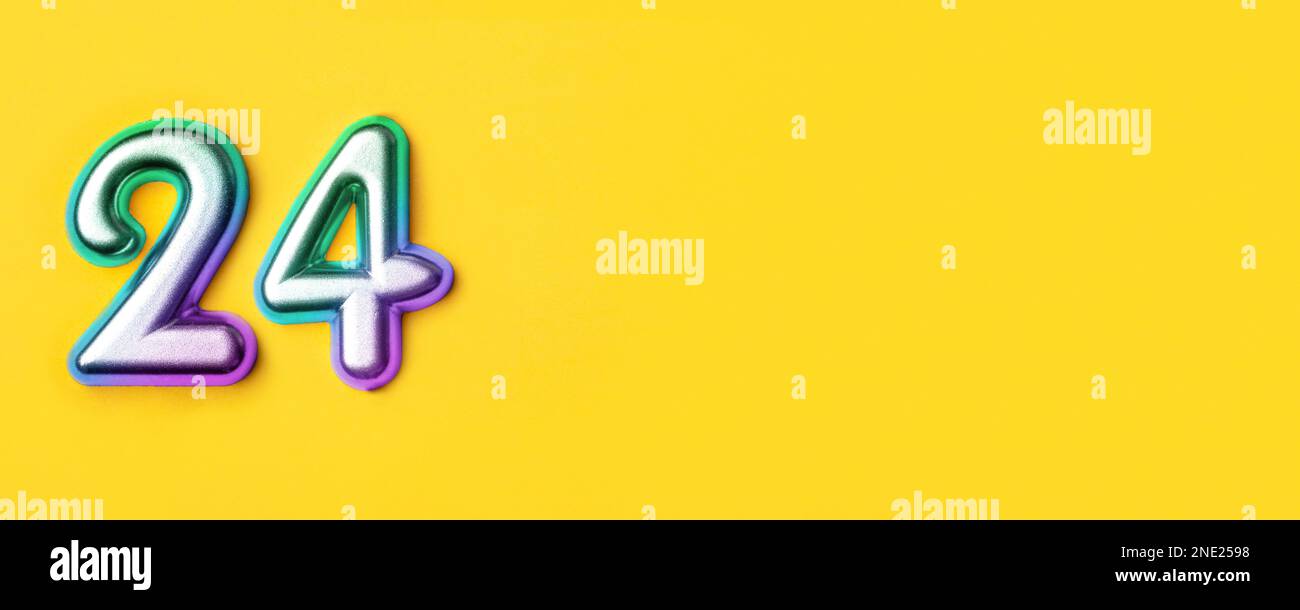 24 years celebration. Greeting banner Stock Photo - Alamy