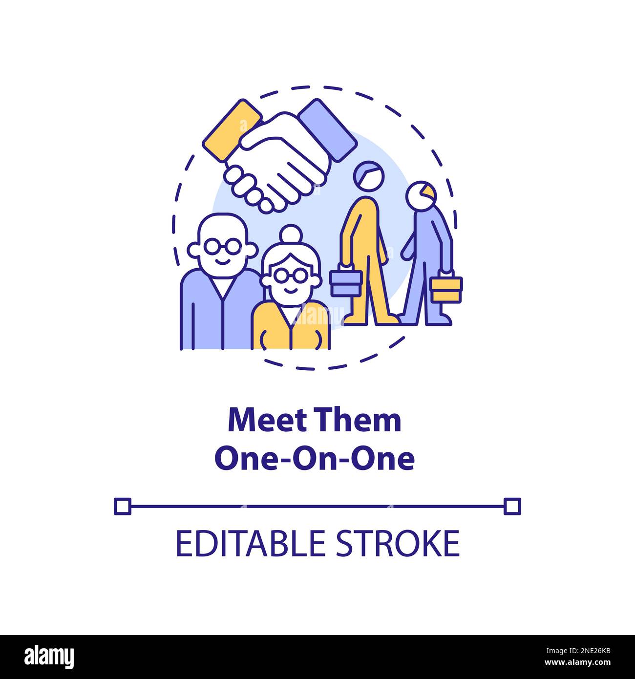 Meet them one on one concept icon Stock Vector Image & Art - Alamy