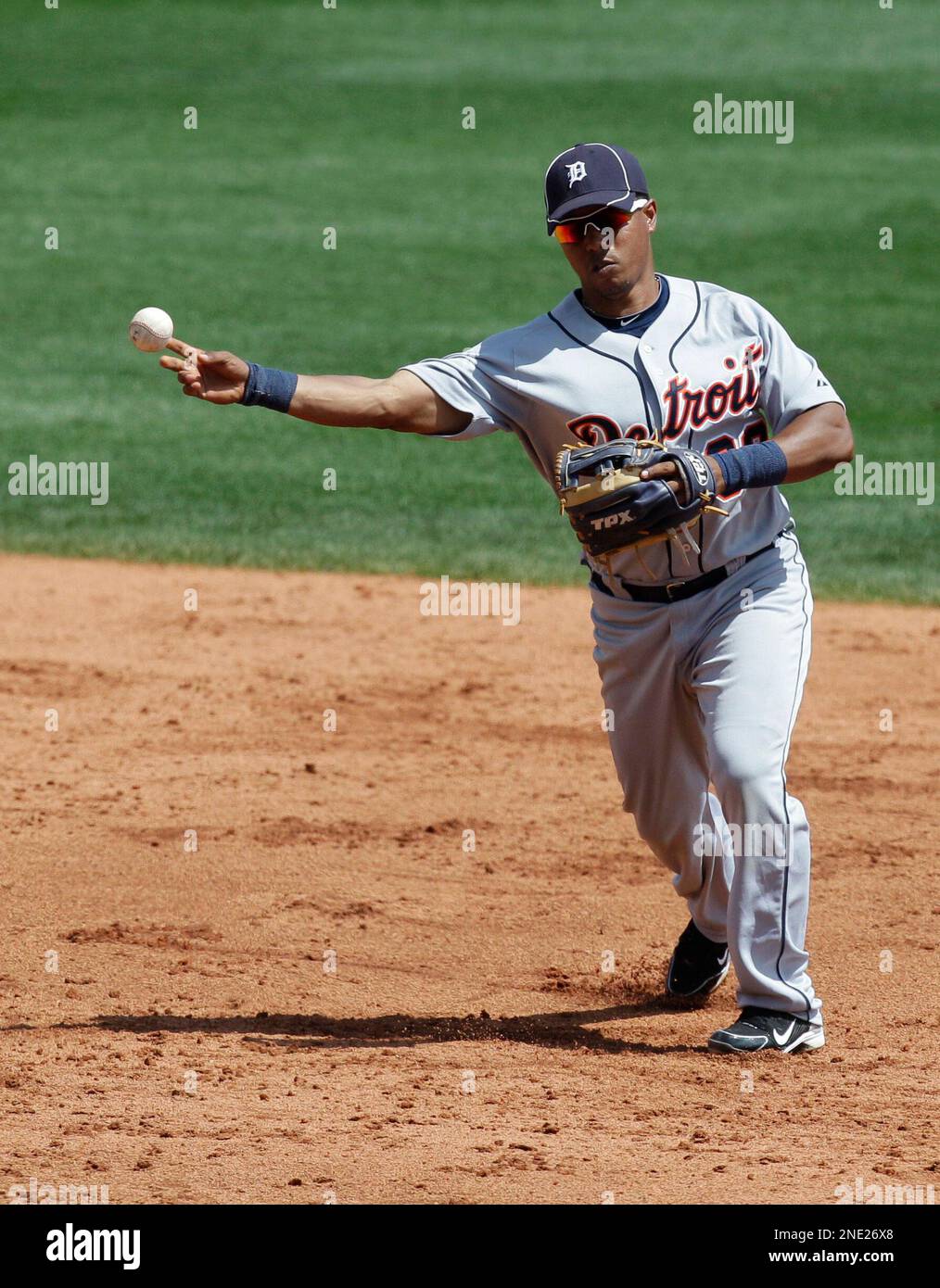 Detroit Tigers' Ramon Santiago during a spring training baseball game ...
