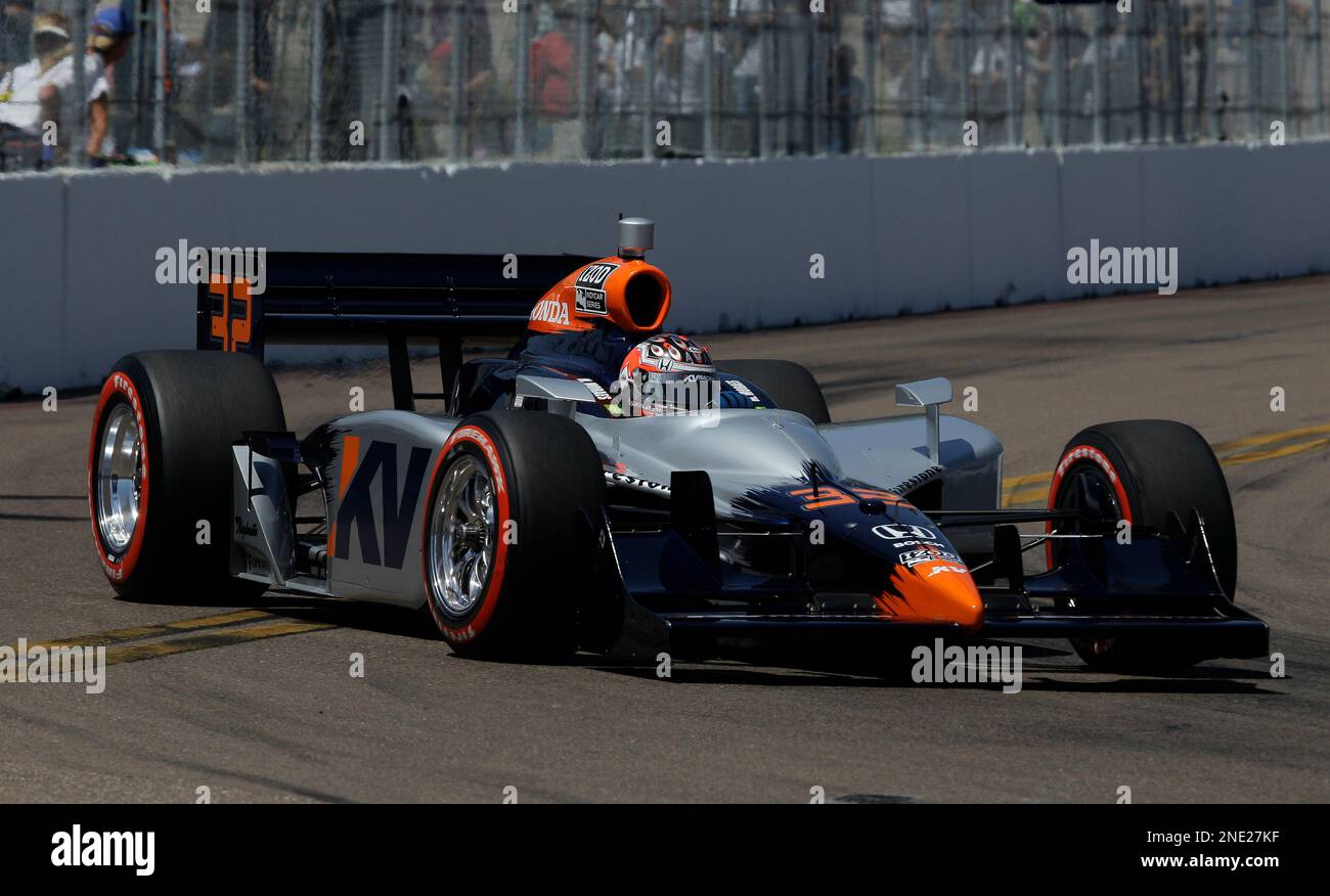 IRL driver Mario Moraes during practice Saturday, March 27, 2010, for ...