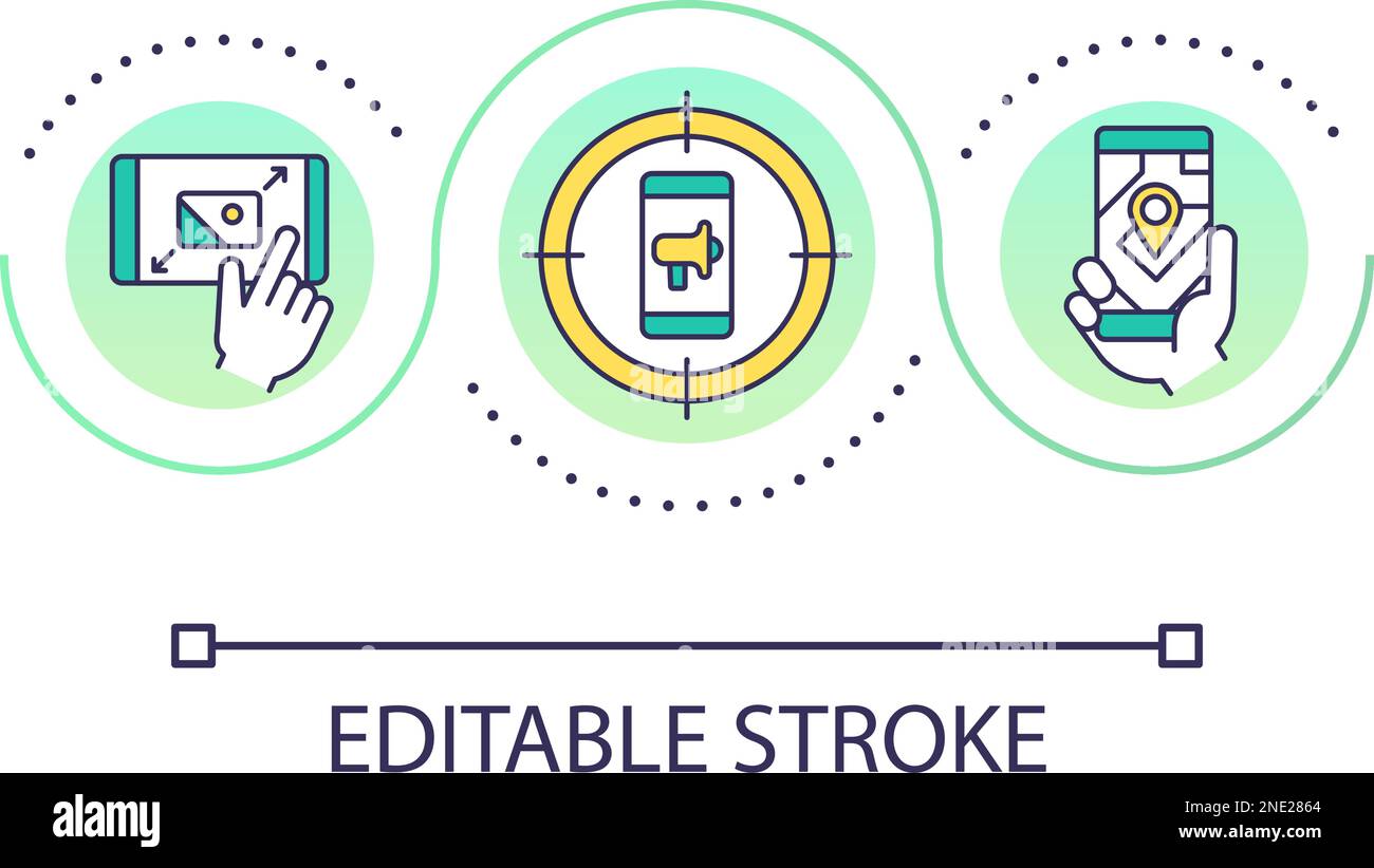 Advertising in mobile apps loop concept icon Stock Vector Image & Art - Alamy