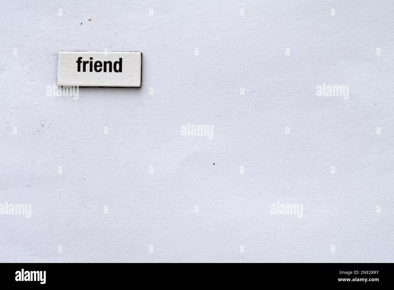 The word "friend" on a white background with copy spa Stock Photo - Alamy
