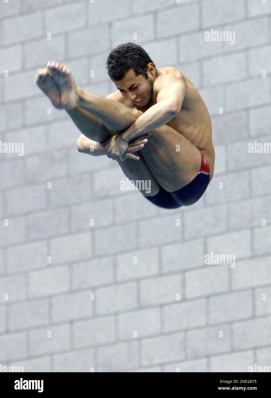 Arizona's Benjamin Grado dives from the 3-meter springboard at the NCAA ...