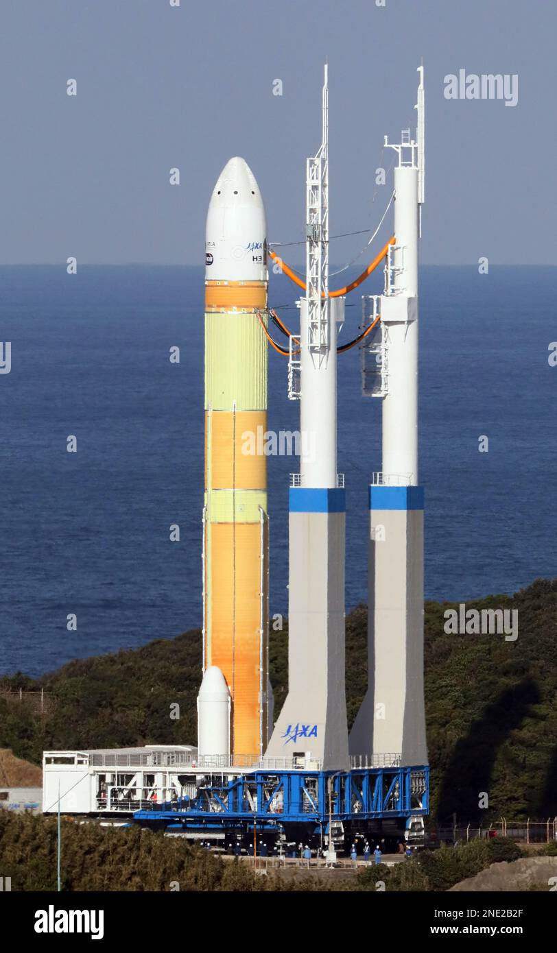 H3 Launch Vehicle No.1 is moved to the launch site at the Tanegashima ...