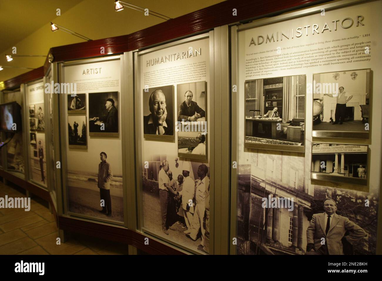 In this March, 12, 2010 photo, a photo mural inside the Church of ...